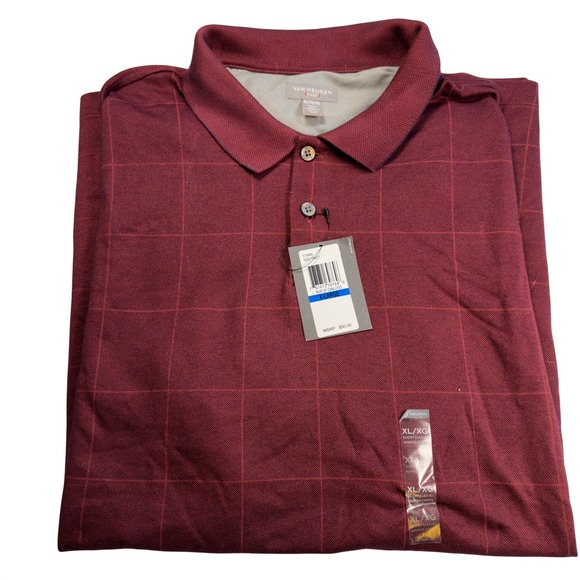 Van Heusen | Shirts | Van Heusen Polo Shirt Modern Oxblood Burgundy ...